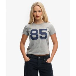 Superdry Damen Athletic Essentials Varsity Number T-shirt Grey - Gr&ouml;&szlig;e: 34 210242150239507Q028