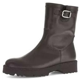 Plateaustiefelette Gabor "Plateau Stiefelette Glattleder", Damen, Gr. 41, braun, Schuhe