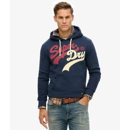 Superdry Herren Classic College Hoodie mit Schriftzug Marineblau - Gr&ouml;&szlig;e: M 1040606501774JKE002