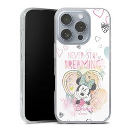 DeinDesign iPhone 16 Pro Handy Silikon H&uuml;lle Case transparent Handyh&uuml;lle Official Licensed Product Minnie Mouse Disney Silikon Case