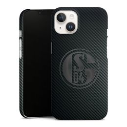 DeinDesign iPhone 14 Handy Premium Case Smartphone Handyh&uuml;lle Schutzh&uuml;lle matt Fc Schalke 04 Metallic Look Carbon Premium Case