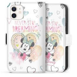 DeinDesign iPhone 12 mini Handy Klapph&uuml;lle Handyh&uuml;lle aus Kunst Leder wei&szlig; Flip Case Official Licensed Product Disney Minnie Mouse Sideflip mit Lasche