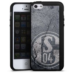 DeinDesign iPhone SE (2016-2019) Handy Silikon H&uuml;lle Case schwarz Handyh&uuml;lle Concrete Fc Schalke 04 Merchandise