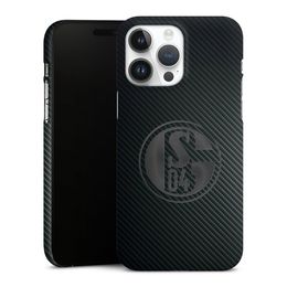 DeinDesign iPhone 14 Pro Max Handy Premium Case Smartphone Handyh&uuml;lle Schutzh&uuml;lle matt Fc Schalke 04 Metallic Look Carbon Premium Case