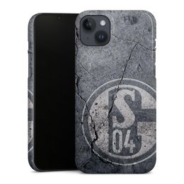 DeinDesign iPhone 14 Plus Handy Premium Case Smartphone Handyh&uuml;lle Schutzh&uuml;lle gl&auml;nzend Merchandise Fc Schalke 04 Concrete Premium Case