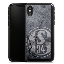 DeinDesign iPhone X Handy Silikon H&uuml;lle Case schwarz Handyh&uuml;lle Merchandise Fc Schalke 04 Concrete