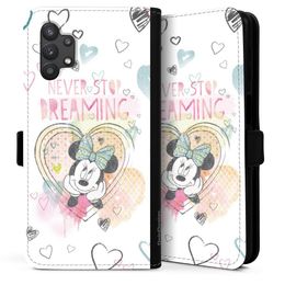 DeinDesign Galaxy A32 5G Handy Klapph&uuml;lle Handyh&uuml;lle aus Kunst Leder schwarz Flip Case Disney Minnie Mouse Official Licensed Product Sideflip mit langer Lasche