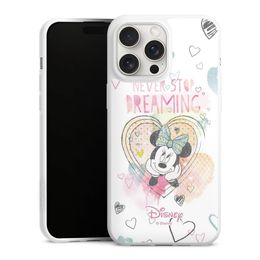 DeinDesign iPhone 15 Pro Max Handy Silikon H&uuml;lle Case wei&szlig; Handyh&uuml;lle Official Licensed Product Minnie Mouse Disney Silikon Case