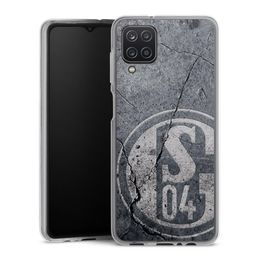 DeinDesign Galaxy A12 Handy Silikon H&uuml;lle Case transparent Handyh&uuml;lle Merchandise Fc Schalke 04 Concrete Silikon Case