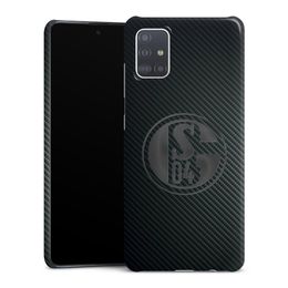 DeinDesign Galaxy A51 Handy Premium Case Smartphone Handyh&uuml;lle Schutzh&uuml;lle gl&auml;nzend Fc Schalke 04 Metallic Look Carbon Premium Case