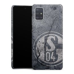 DeinDesign Galaxy A51 Handy Premium Case Smartphone Handyh&uuml;lle Schutzh&uuml;lle gl&auml;nzend Merchandise Fc Schalke 04 Concrete Premium Case