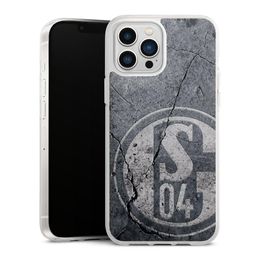 DeinDesign iPhone 13 Pro Max Handy Silikon H&uuml;lle Case transparent Handyh&uuml;lle Merchandise Fc Schalke 04 Concrete Silikon Case