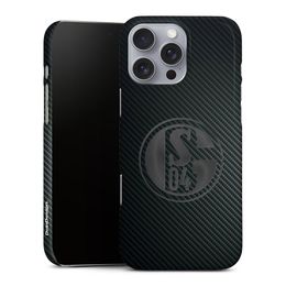 DeinDesign iPhone 16 Pro Max Handy Premium Case Smartphone Handyh&uuml;lle Schutzh&uuml;lle matt Fc Schalke 04 Metallic Look Carbon Premium Case
