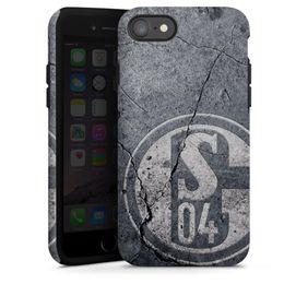 DeinDesign iPhone SE (2022) Handy Panzer Handyh&uuml;lle robuste Outdoor H&uuml;lle Schutzh&uuml;lle matt Concrete Fc Schalke 04 Merchandise Tough Case