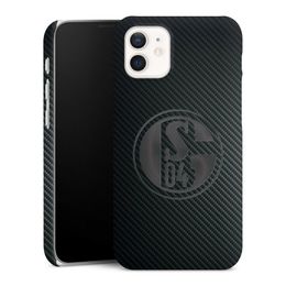DeinDesign iPhone 12 mini Handy Premium Case Smartphone Handyh&uuml;lle Schutzh&uuml;lle matt Fc Schalke 04 Metallic Look Carbon Premium Case