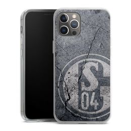 DeinDesign iPhone 12 Pro Max Handy Silikon H&uuml;lle Case transparent Handyh&uuml;lle Merchandise Fc Schalke 04 Concrete Silikon Case