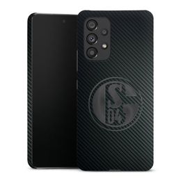 DeinDesign Galaxy A53 5G Handy Premium Case Smartphone Handyh&uuml;lle Schutzh&uuml;lle matt Carbon Metallic Look Fc Schalke 04 Premium Case