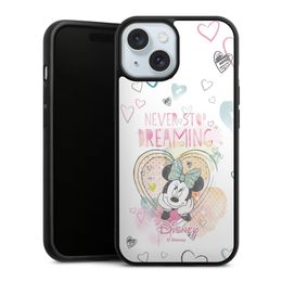 DeinDesign iPhone 15 Handy Gallery Case Handyh&uuml;lle 9H Geh&auml;rtetes Glas R&uuml;ckseite H&uuml;lle Official Licensed Product Minnie Mouse Disney Gallery Case