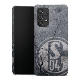 DeinDesign Galaxy A53 5G Handy Premium Case Smartphone Handyh&uuml;lle Schutzh&uuml;lle matt Fc Schalke 04 Concrete Merchandise Premium Case