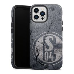 DeinDesign iPhone 13 Pro Max Handy Panzer Handyh&uuml;lle robuste Outdoor H&uuml;lle Schutzh&uuml;lle gl&auml;nzend Merchandise Fc Schalke 04 Concrete Tough Case