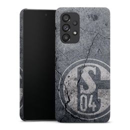 DeinDesign Galaxy A53 5G Handy Premium Case Smartphone Handyh&uuml;lle Schutzh&uuml;lle gl&auml;nzend Fc Schalke 04 Concrete Merchandise Premium Case