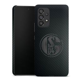 DeinDesign Galaxy A53 5G Handy Premium Case Smartphone Handyh&uuml;lle Schutzh&uuml;lle gl&auml;nzend Carbon Metallic Look Fc Schalke 04 Premium Case