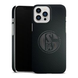 DeinDesign iPhone 13 Pro Max Handy Premium Case Smartphone Handyh&uuml;lle Schutzh&uuml;lle matt Fc Schalke 04 Metallic Look Carbon Premium Case