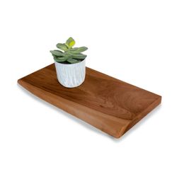 Wandregal Akazienholz nussbaum massiv 30x20 cm Holzregal Steckboard Baumkante AMANDA