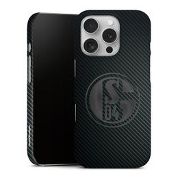 DeinDesign iPhone 16 Pro Handy Premium Case Smartphone Handyh&uuml;lle Schutzh&uuml;lle matt Fc Schalke 04 Metallic Look Carbon Premium Case