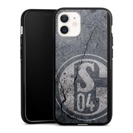 DeinDesign iPhone 12 mini Handy Silikon H&uuml;lle Case schwarz Handyh&uuml;lle Merchandise Fc Schalke 04 Concrete
