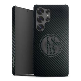 DeinDesign Galaxy S25 Ultra Handy Premium Case Smartphone Handyh&uuml;lle Schutzh&uuml;lle matt Fc Schalke 04 Metallic Look Carbon Premium Case