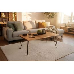 Couchtisch Baumkante 120 x 80 cm Akazie natur Hairpin Gestell schwarz Quintus