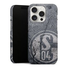 DeinDesign iPhone 15 Pro Handy Premium Case Smartphone Handyh&uuml;lle Schutzh&uuml;lle matt Merchandise Fc Schalke 04 Concrete Premium Case