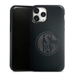 DeinDesign iPhone 11 Pro Handy Panzer Handyh&uuml;lle robuste Outdoor H&uuml;lle Schutzh&uuml;lle gl&auml;nzend Carbon Metallic Look Fc Schalke 04 Tough Case