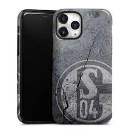 DeinDesign iPhone 11 Pro Handy Panzer Handyh&uuml;lle robuste Outdoor H&uuml;lle Schutzh&uuml;lle gl&auml;nzend Fc Schalke 04 Concrete Merchandise Tough Case