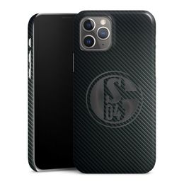 DeinDesign iPhone 12 Pro Handy Premium Case Smartphone Handyh&uuml;lle Schutzh&uuml;lle gl&auml;nzend Fc Schalke 04 Metallic Look Carbon Premium Case