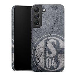 DeinDesign Galaxy S22 Handy Premium Case Smartphone Handyh&uuml;lle Schutzh&uuml;lle matt Merchandise Fc Schalke 04 Concrete Premium Case