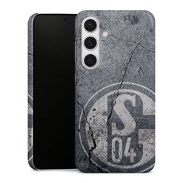 DeinDesign Galaxy S24 Handy Premium Case Smartphone Handyh&uuml;lle Schutzh&uuml;lle gl&auml;nzend Merchandise Fc Schalke 04 Concrete Premium Case