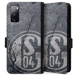 DeinDesign Galaxy S20 Handy Klapph&uuml;lle Handyh&uuml;lle aus Kunst Leder schwarz Flip Case Concrete Fc Schalke 04 Merchandise Sideflip mit Lasche