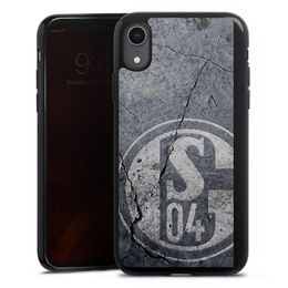 DeinDesign iPhone Xr Handy Silikon H&uuml;lle Case schwarz Handyh&uuml;lle Merchandise Fc Schalke 04 Concrete