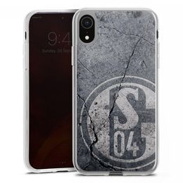 DeinDesign iPhone Xr Handy Silikon H&uuml;lle Case transparent Handyh&uuml;lle Merchandise Fc Schalke 04 Concrete Silikon Case