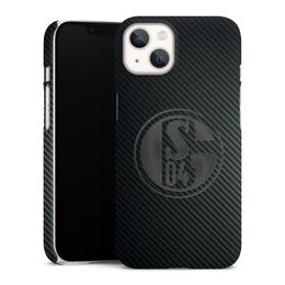 DeinDesign iPhone 13 Handy Premium Case Smartphone Handyh&uuml;lle Schutzh&uuml;lle matt Fc Schalke 04 Metallic Look Carbon Premium Case