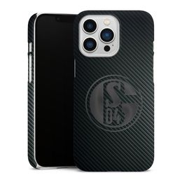 DeinDesign iPhone 13 Pro Handy Premium Case Smartphone Handyh&uuml;lle Schutzh&uuml;lle matt Fc Schalke 04 Metallic Look Carbon Premium Case