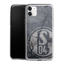DeinDesign iPhone 11 Handy Slim Case Silikon Handyh&uuml;lle transparent H&uuml;lle extra d&uuml;nn Concrete Fc Schalke 04 Merchandise Silikon Slim Case