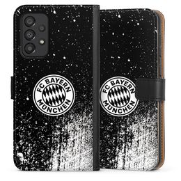 DeinDesign Galaxy A33 5G Handy Klapph&uuml;lle Handyh&uuml;lle aus Kunst Leder schwarz Flip Case Fcb Fc Bayern M&uuml;nchen Official Licensed Product Sideflip mit langer Lasche