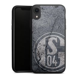 DeinDesign iPhone Xr Handy Premium Silikon H&uuml;lle Handyh&uuml;lle schwarz Case Merchandise Fc Schalke 04 Concrete Silikon Premium Case