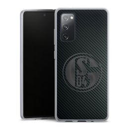 DeinDesign Galaxy S20 FE 5G Handy Silikon H&uuml;lle Case transparent Handyh&uuml;lle Carbon Metallic Look Fc Schalke 04 Silikon Case