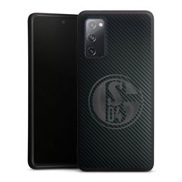DeinDesign Galaxy S20 FE Handy Premium Silikon H&uuml;lle Handyh&uuml;lle schwarz Case Carbon Metallic Look Fc Schalke 04 Silikon Premium Case