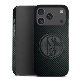 DeinDesign iPhone 17 Pro Handy Premium Case Smartphone Handyh&uuml;lle Schutzh&uuml;lle matt Fc Schalke 04 Metallic Look Carbon Premium Case