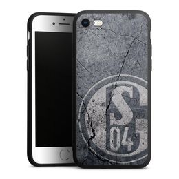 DeinDesign iPhone SE (2022) Handy Premium Silikon H&uuml;lle Handyh&uuml;lle schwarz Case Merchandise Fc Schalke 04 Concrete Silikon Premium Case